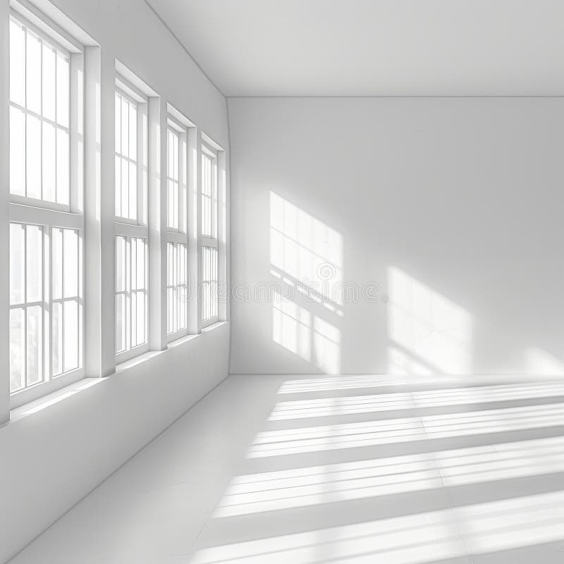 Empty White Room Background, Clean Blank Interior Mockup, Empty Space ...