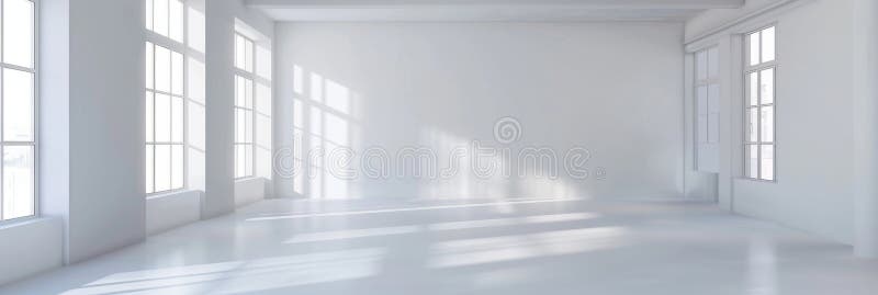 Empty White Room Background, Clean Blank Interior Mockup, Empty Space ...