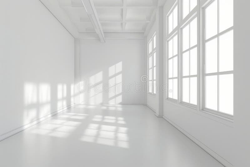Empty White Room Background, Clean Blank Interior Mockup, Empty Space ...