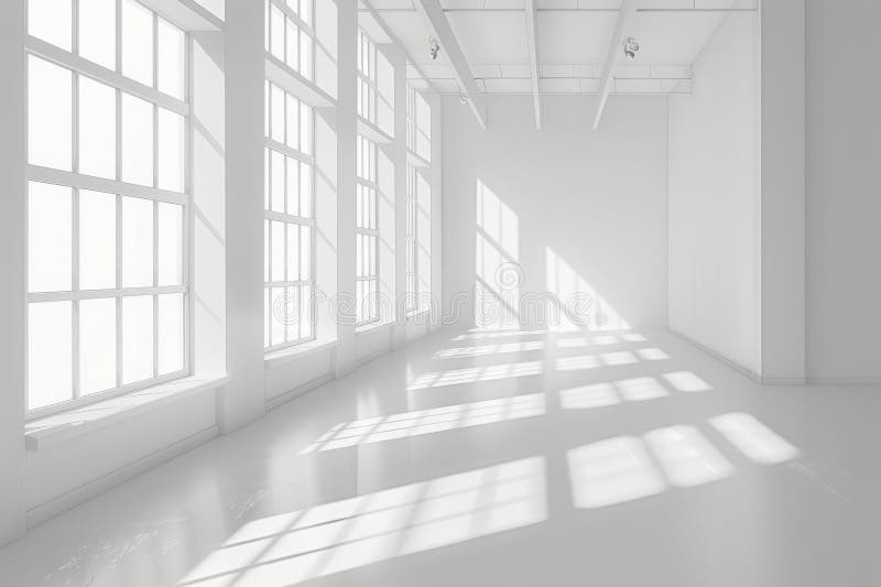 Empty White Room Background, Clean Blank Interior Mockup, Empty Space ...