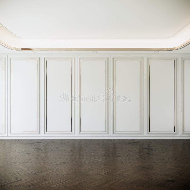 Empty White Room Classic Modern Style. Room Interior Design Square ...