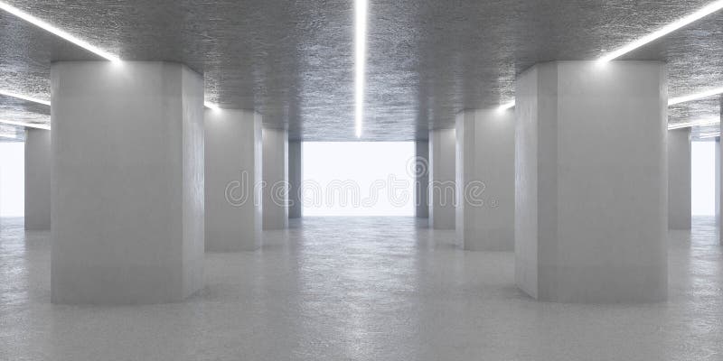 Empty White Room with Columns and Lights 360 Panorama Vr Environment ...