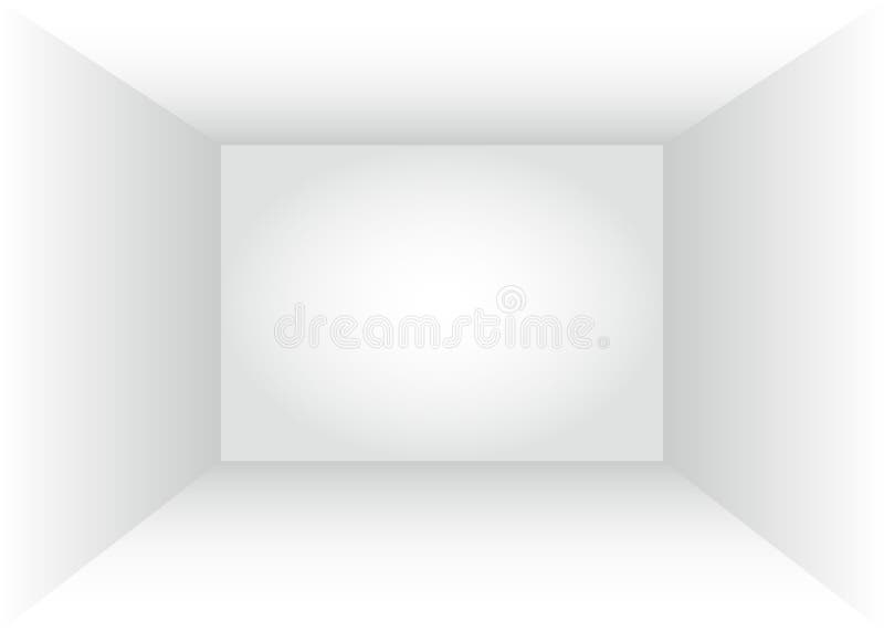 Empty White Room Indoor. Mockup Inner Space of Box for Exhibition ...