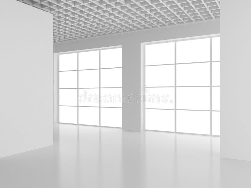 Empty White Room Interior Office. 3d Rendering Stock Illustration ...