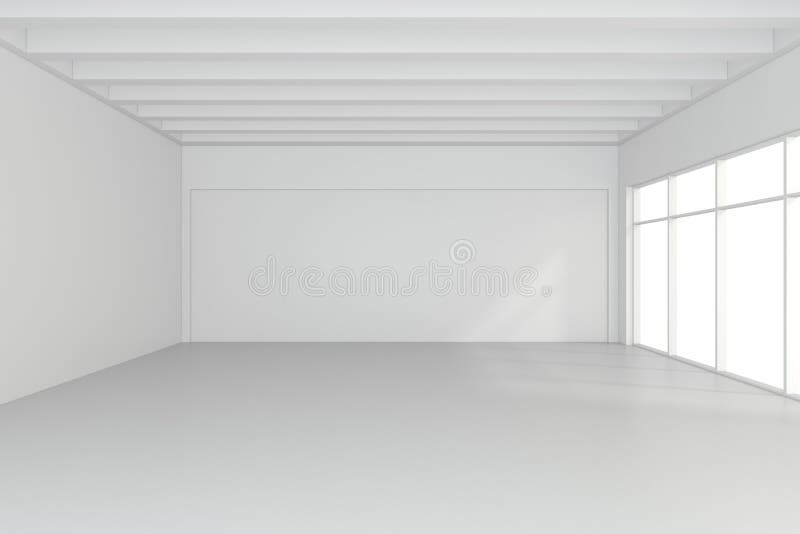 Empty White Room Interior Office. 3d Rendering Stock Illustration ...