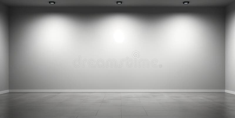 An Empty White Room with Lights in the Middle Stock Illustration ...