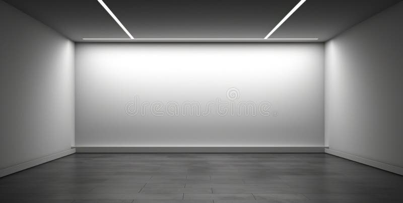 An Empty White Room with Lights in the Middle Stock Illustration ...