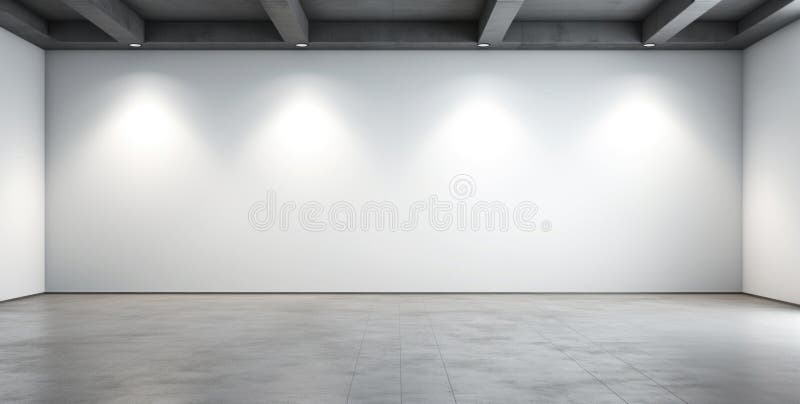 An Empty White Room with Lights in the Middle Stock Image - Image of ...