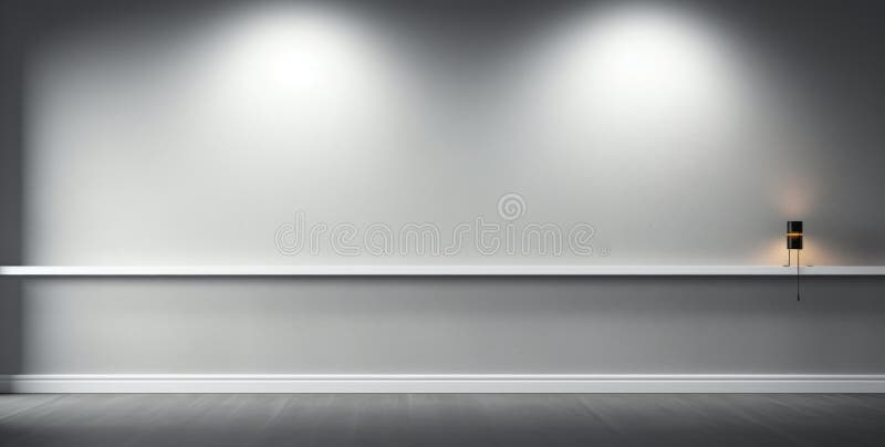 An Empty White Room with Lights in the Middle Stock Photo - Image of ...
