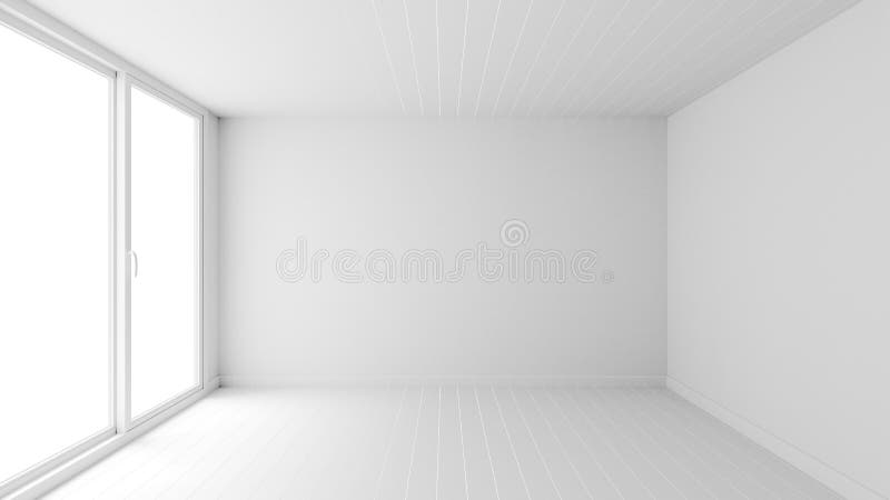 White Room 3d Interior, Empty Room Background Top View Stock ...