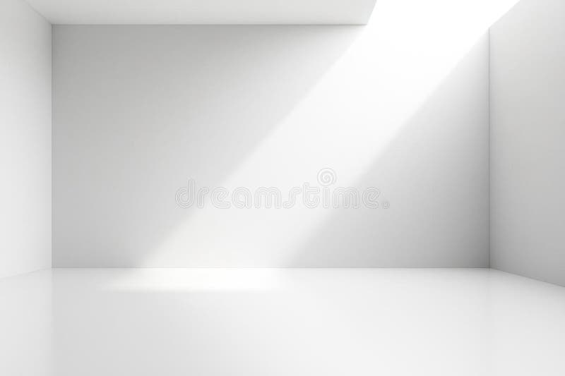 Empty White Room with Sunlight Shining through a Window Stock Image ...