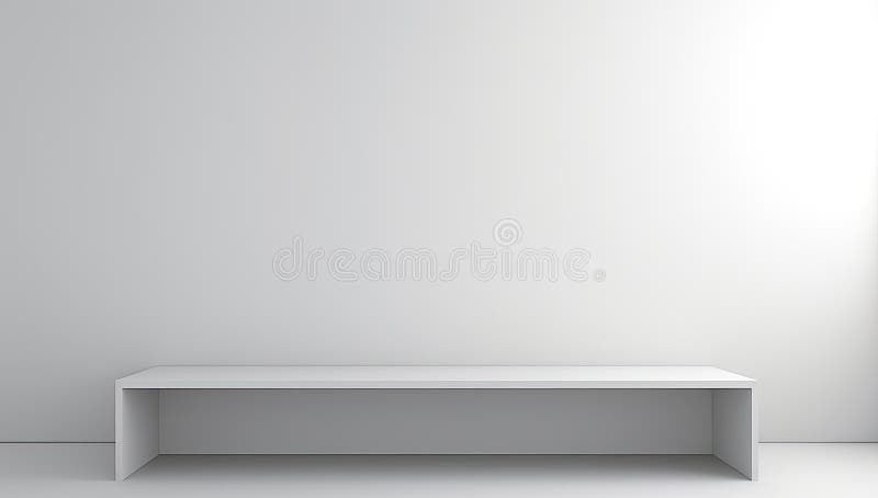 Empty White Room with White Surface for Presentation Stock Illustration ...