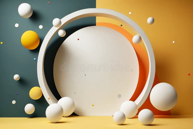 Empty White Round Layout, Geometric Composition for Product ...