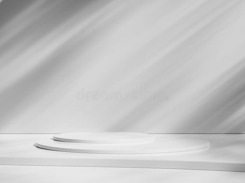 Empty White Round Podium, Modern Pedestal and Platform, Stand Stage ...