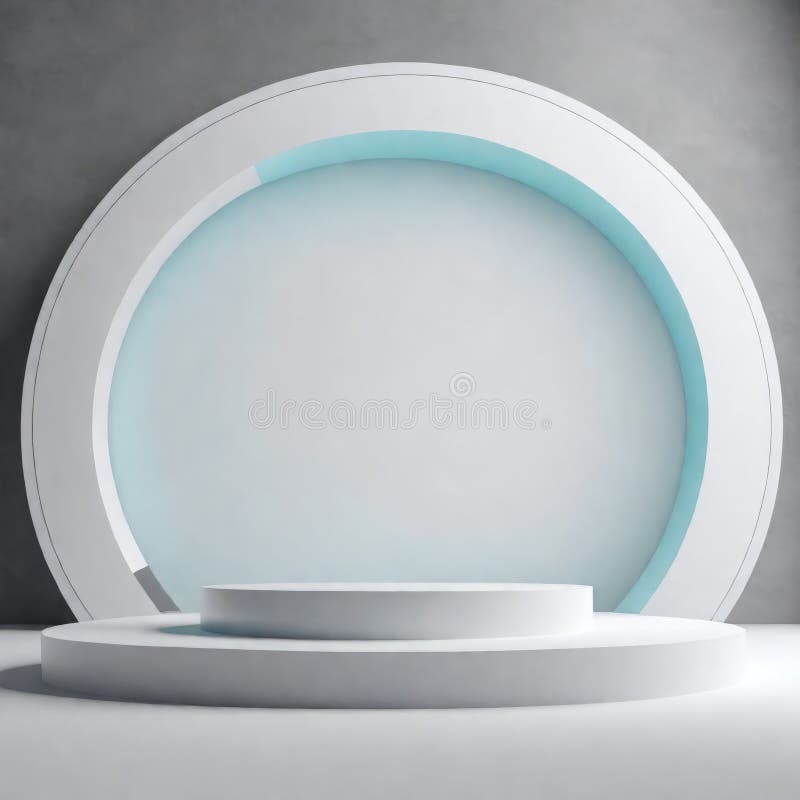 Empty White Round Showcase Studio Frame 3d Rendering Stock Photos ...