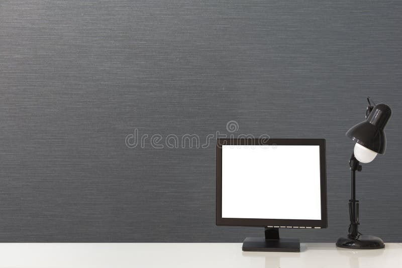 Empty White Screen and Electric Lamp Stock Photo - Image of office ...