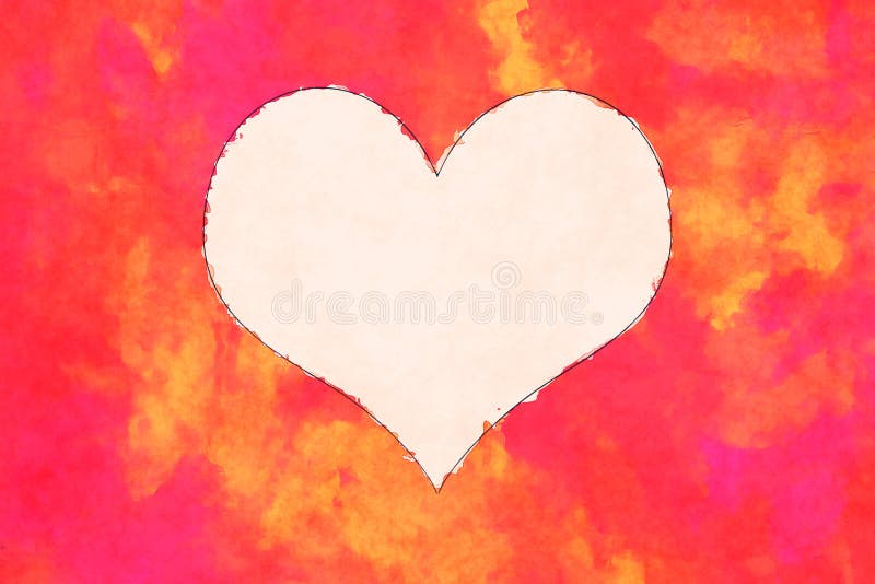 White Empty Heart With Copy Space On The Right Side Against Red Painted ...