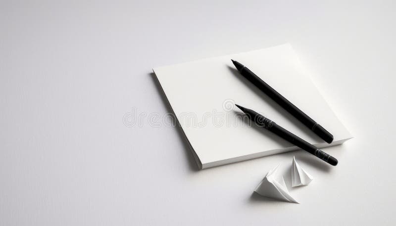 Empty White Sheet of Paper, with Pens, on the Table, Background, Blank ...