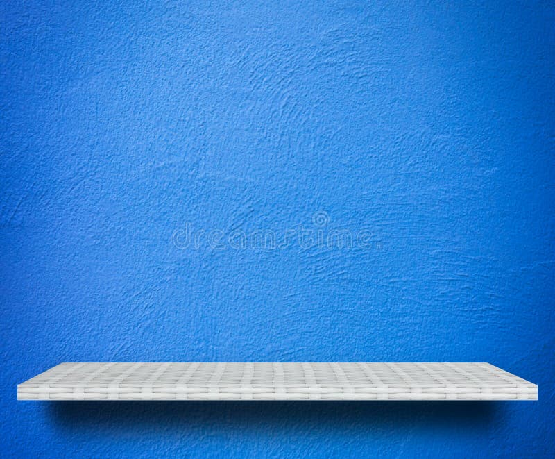 Empty Shelf on Blue Background for Product Display Stock Photo - Image ...