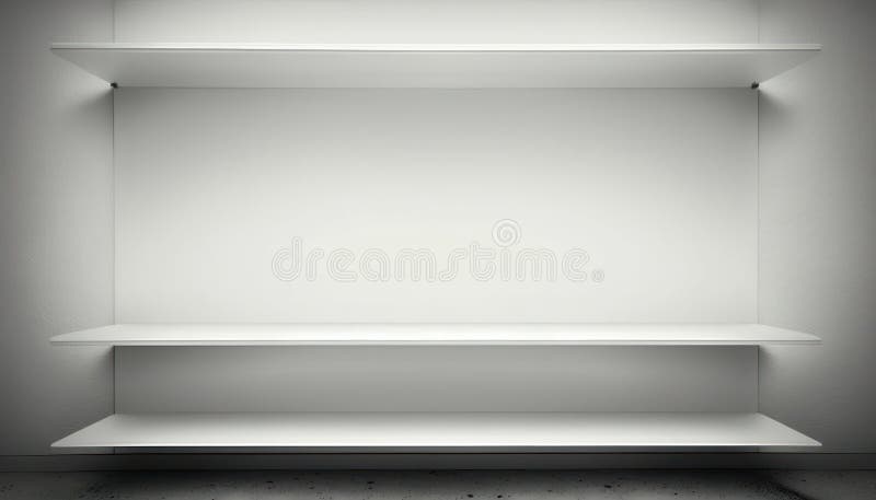 Empty White Shelf, with Multiple Levels. Mockup Stock Illustration ...