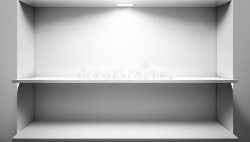 Empty White Shelf, with Multiple Levels. Mockup Stock Illustration ...