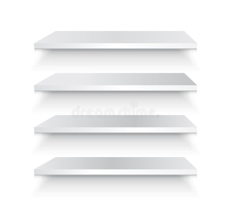 Empty White Shelf Vector Illustration Stock Vector - Illustration of ...