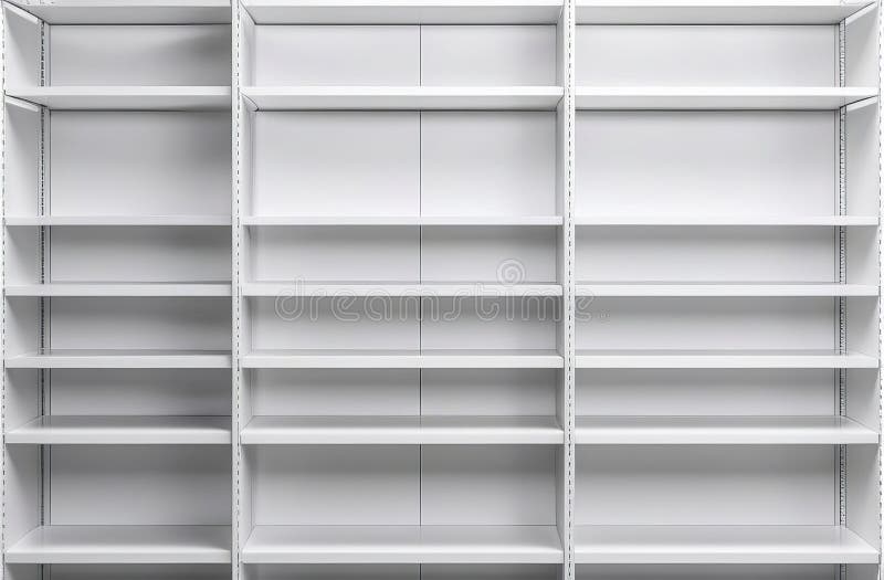 Empty White Shelves Background Minimalist Interior Setting Stock Photos ...