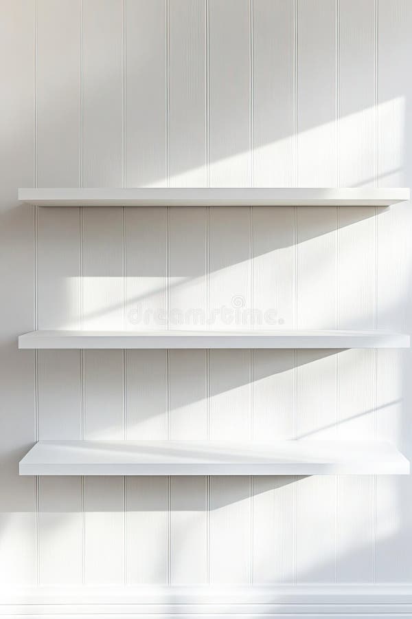 Three Shelves Shadow Empty White Room Stock Photos - Free & Royalty ...