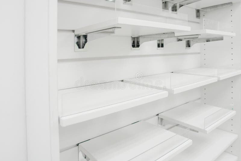 Close-up of Empty Retail Store Shelf Stock Image - Image of supermarket ...