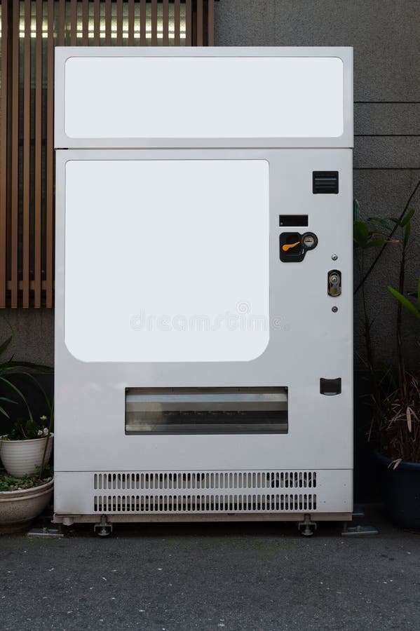 Empty White Shelves of Vending Machine Stock Photo - Image of chocolate ...