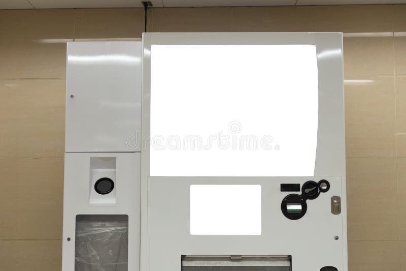 Empty White Shelves of Vending Machine Stock Image - Image of ...