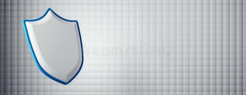 Empty White Shield with Mock Up Place on Wide Light Background ...