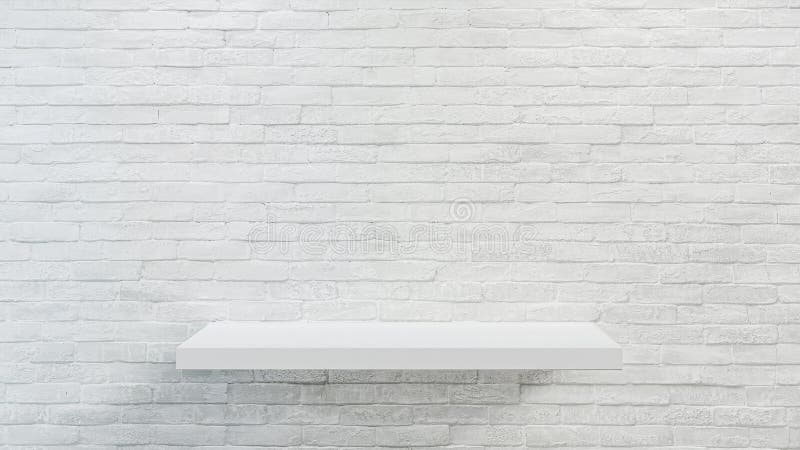 Empty White Shop Shelf, Retail Shelf on White Concrete Background Stock ...
