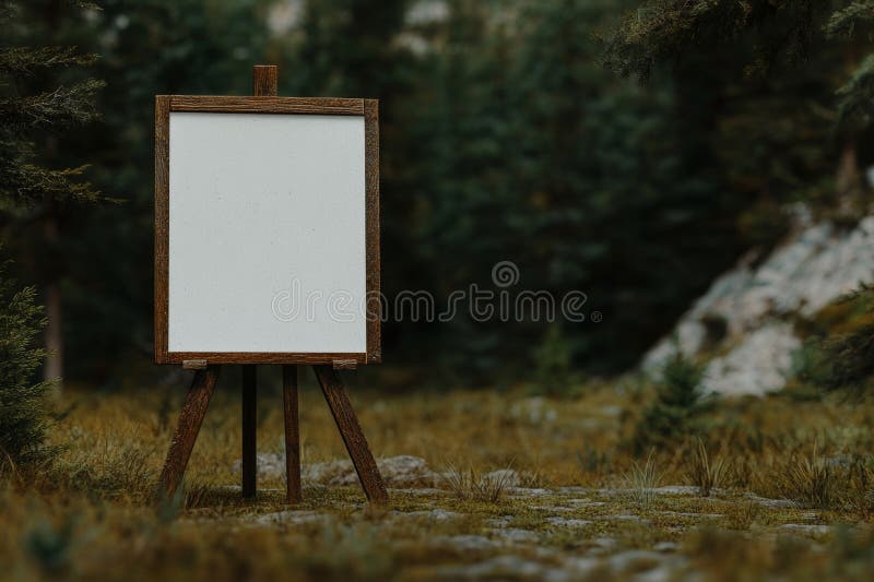 An Empty White Sign Board Panel with Blank Information in the Park ...