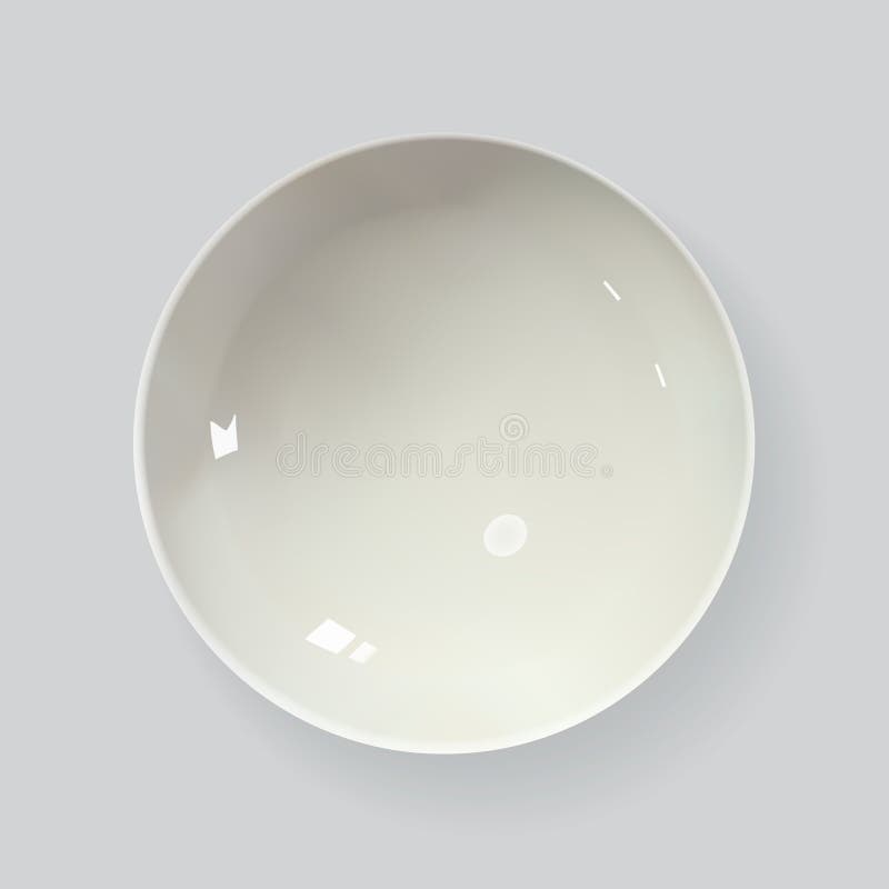 Empty White Soup Plate. Top View Realistic Bowl Vector. Stock Vector ...