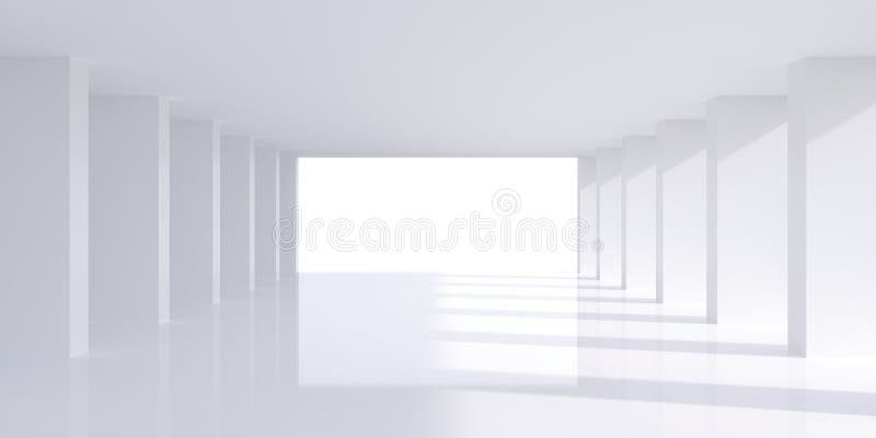 Empty White Space Interior with Sunlight and Shadow, 3d Stock ...
