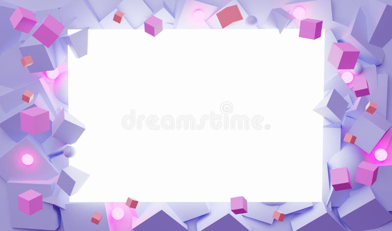 Empty White Space for a Text and Decorative Elements Surrounding it. 3D ...