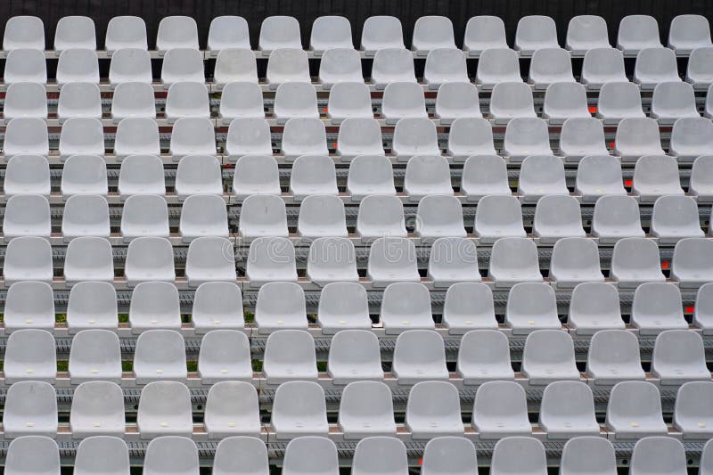 Empty White Stadium Seats in Rows Forming a Pattern. Stock Illustration ...