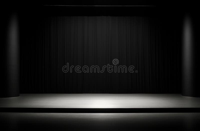 An Empty White Stage Stands Against the Spotlight. Stock Image - Image ...