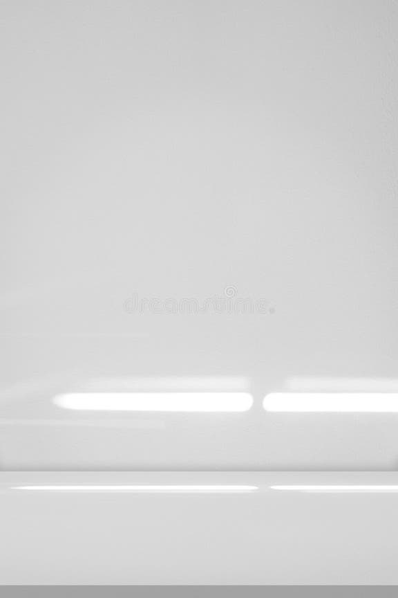 Empty White Studio Background with Table Top,Concrete Wall Texture with ...