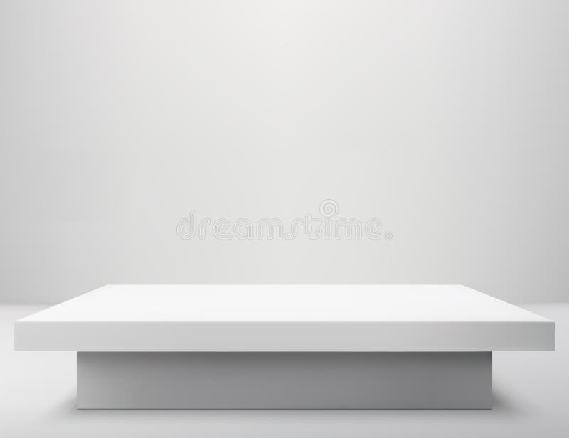 Empty White Studio Room with Blank Table Podium. Stock Vector ...