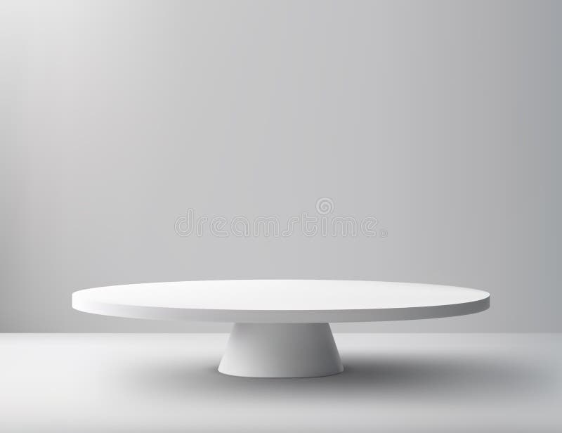 Empty White Studio Room with Blank Table Podium. Stock Vector ...