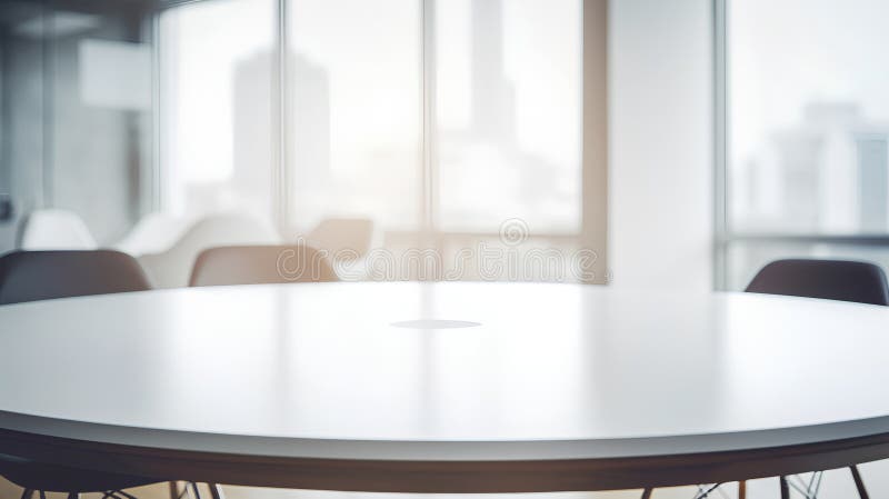 Empty White Table and Chairs in Modern Meeting Room Interior. Mock Up ...