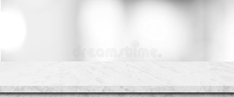 Empty White Table Top, Counter, Desk Background Over Blur Perspective ...
