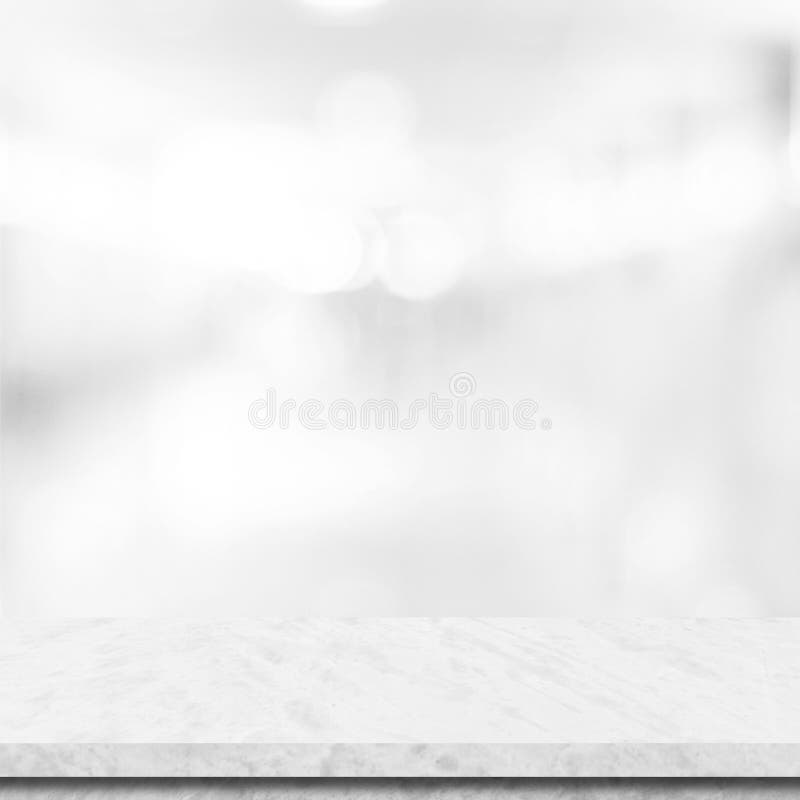 Empty White Table Top, Counter, Desk Background Over Blur Perspective ...