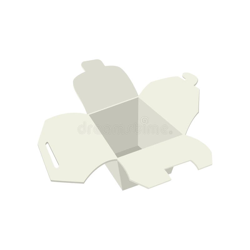 Empty White Take Out Box Open Cartoon Icon Stock Vector - Illustration ...
