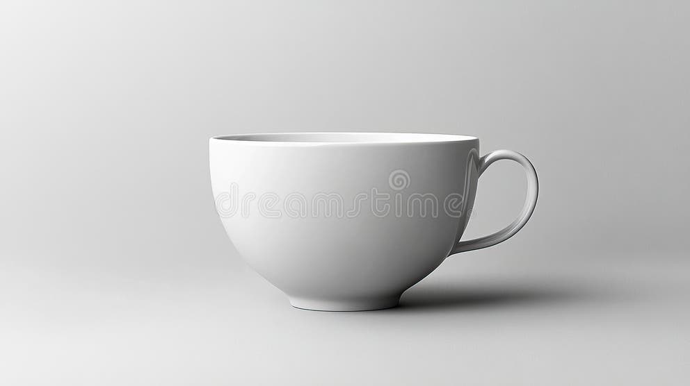Empty White Teacup on a Plain Background Stock Illustration ...