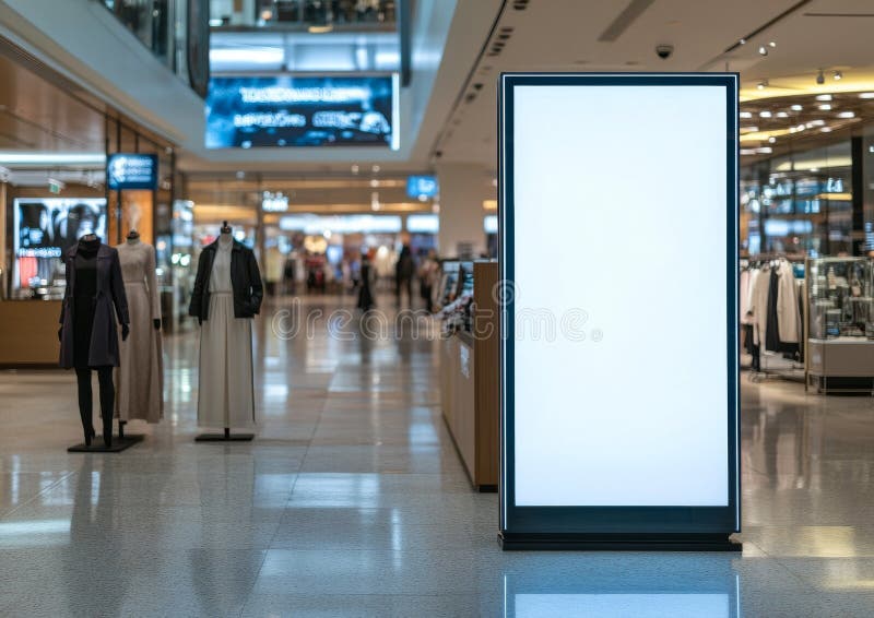 An Empty White Television Screen or Digital Media Banner on a Neutral ...
