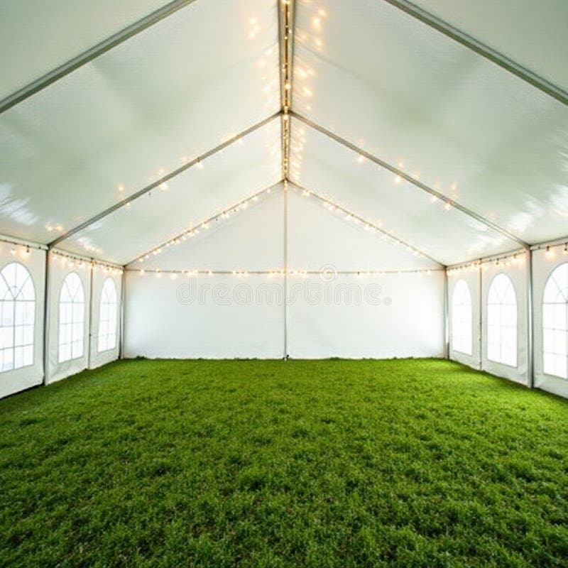 Empty White Tent Interior, Awaiting Event Setup, Festival, Blank Stock ...