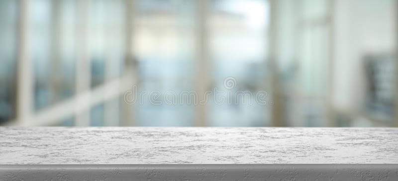 Empty White Textured Table in Corridor, Banner. Space for Design Stock ...